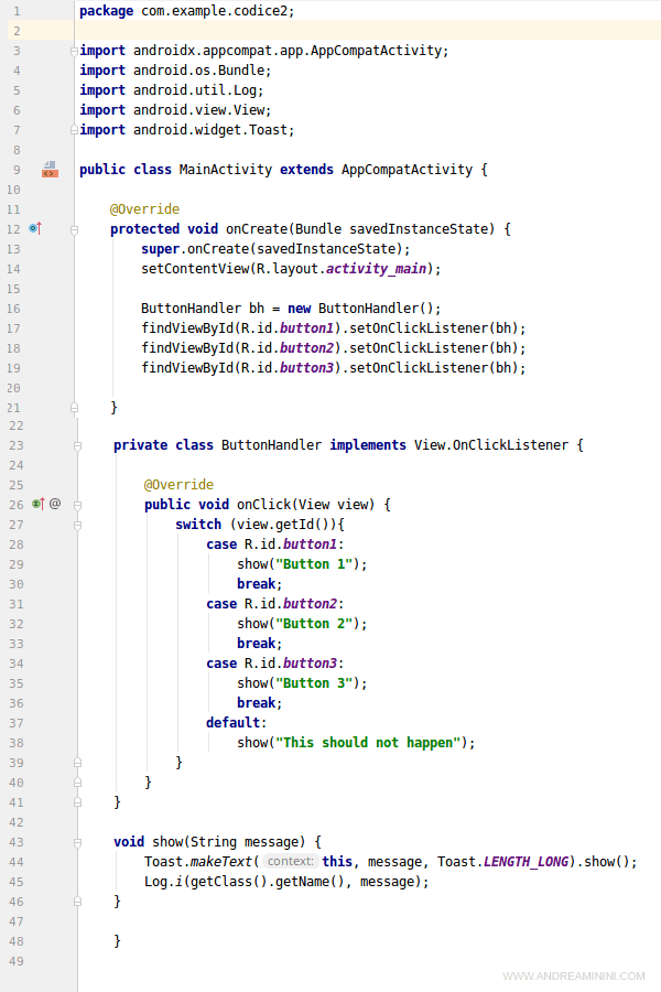 Un esempio pratico di applicazione creata con Android Studio - Andrea ...